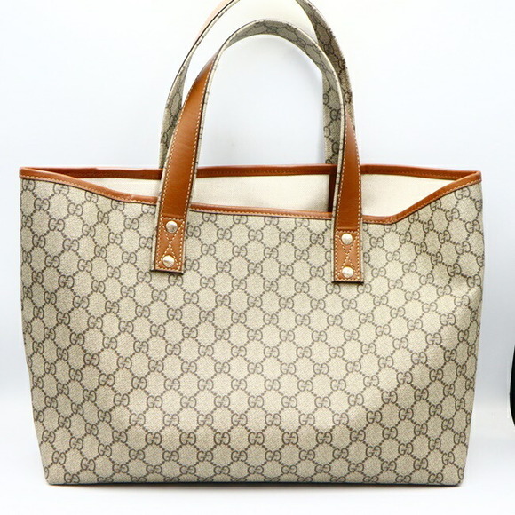 Gucci | Bags | Gucci Bag Reversible Sherry Supreme Tote Brown Gg Tan ...